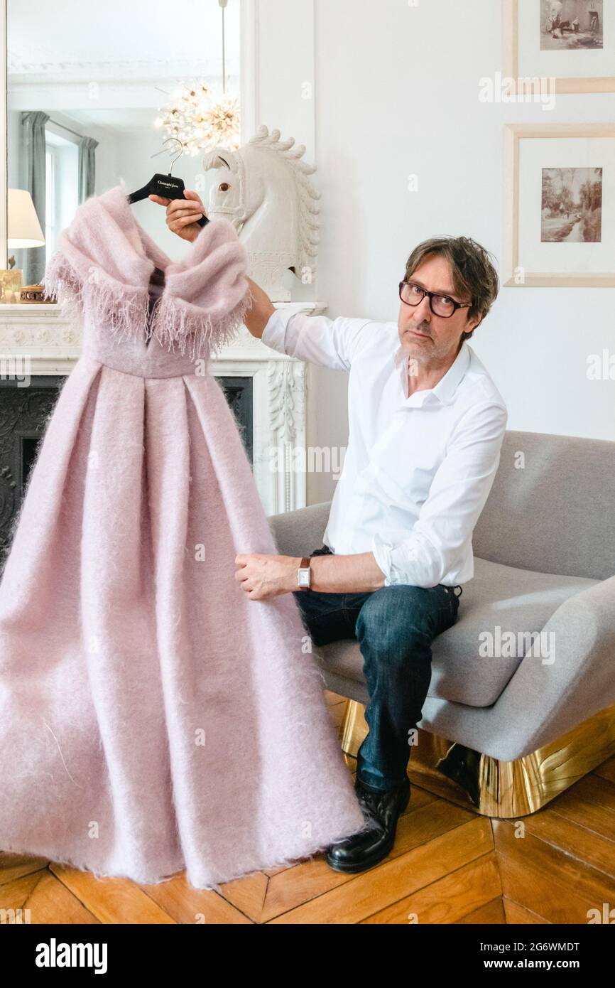 Designer Christophe Josse poses during the Christophe Josse Haute ...