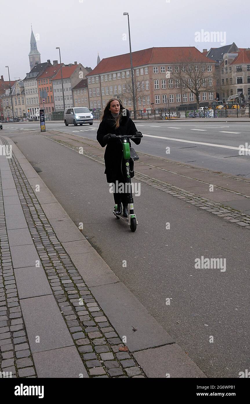 Copenhagen /Denmark/ 23.Novembe 2019/ Lime electric scooters in danish ...