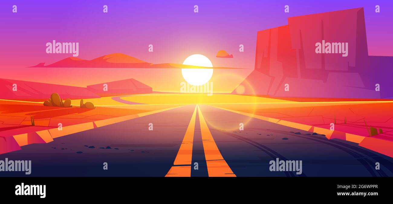Landscape rocks road in Stock Vector Images - Alamy