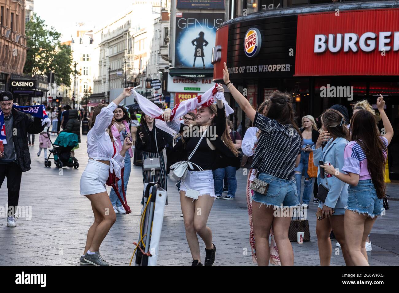 London Leicester Square Euros Celebrations Stock Photo - Alamy