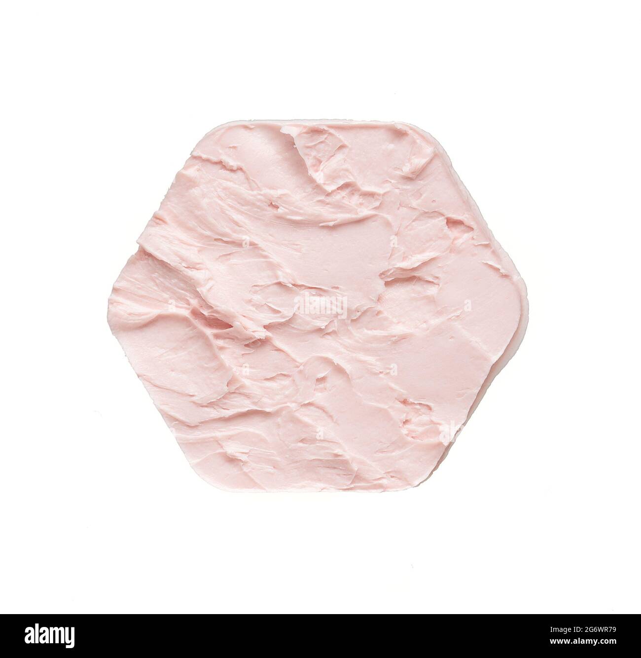 Gently pink smear and texture of face cream or acrylic paint isolated ...