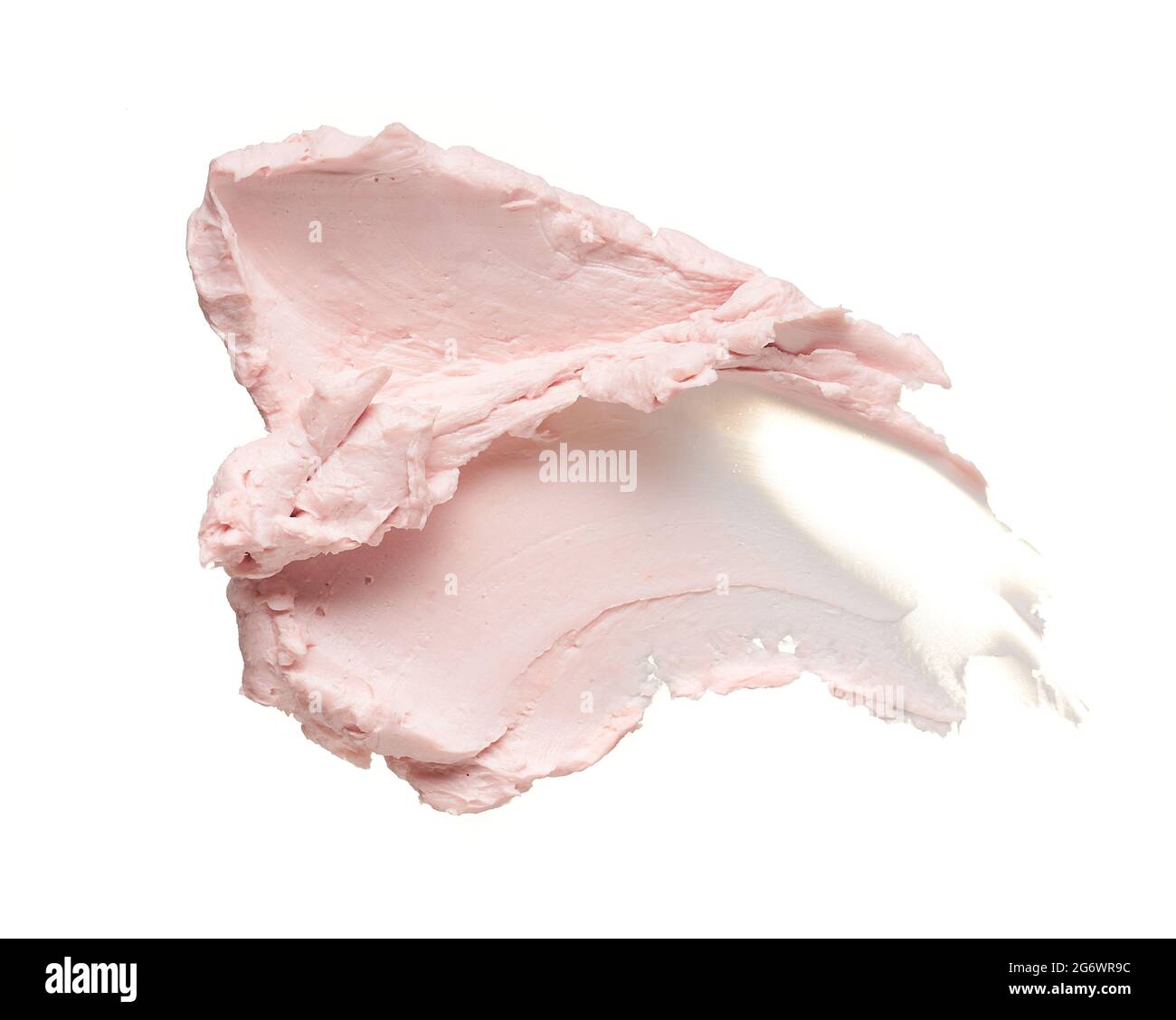Gently pink smear and texture of face cream or acrylic paint isolated ...