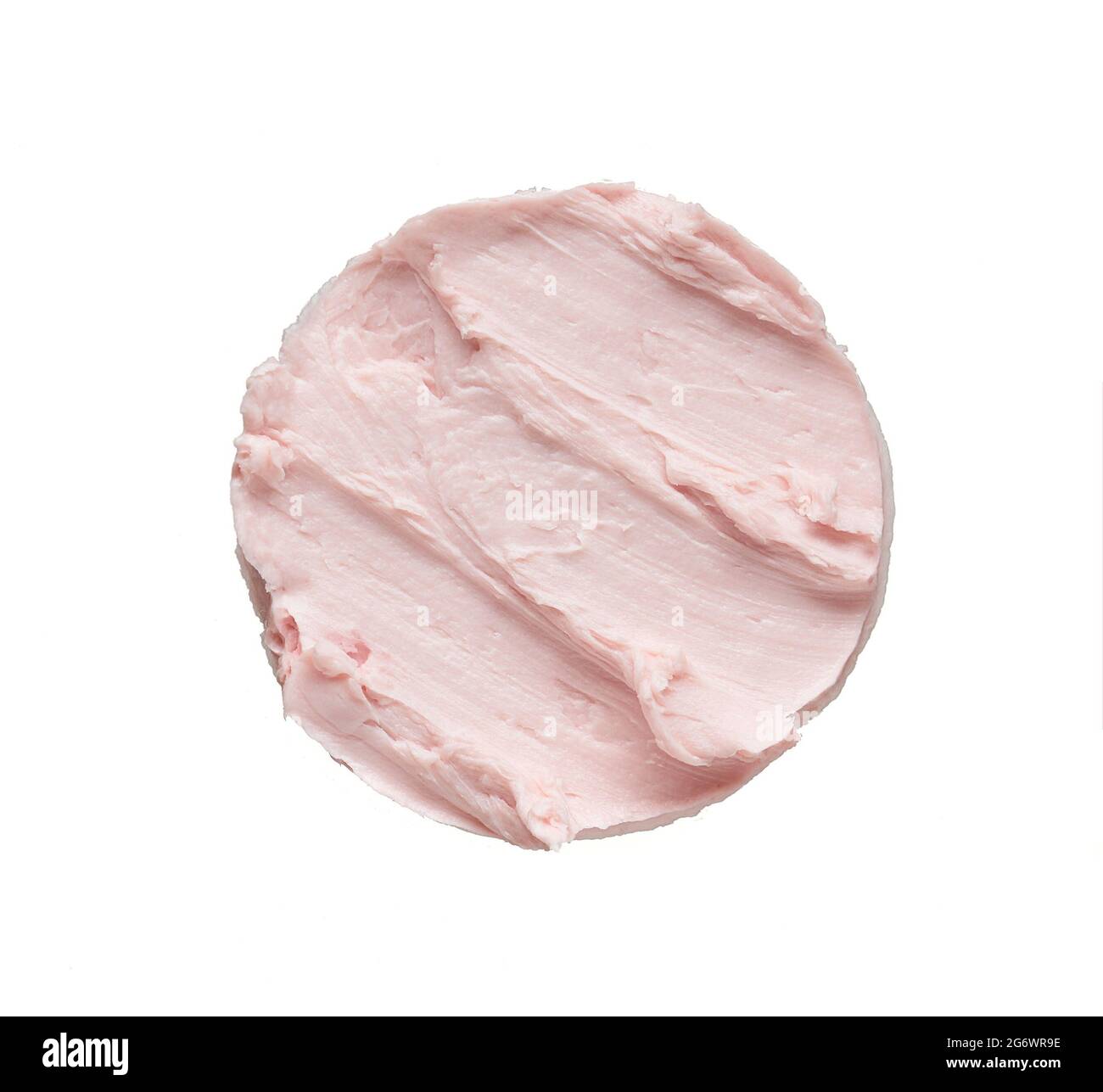 Gently pink smear and texture of face cream or acrylic paint isolated ...