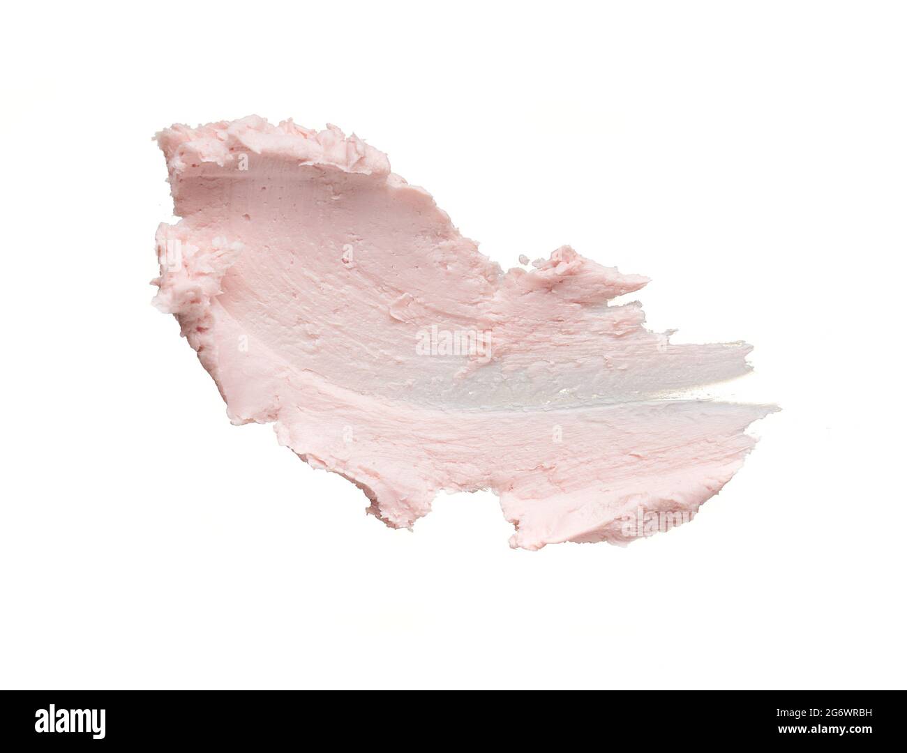 Gently pink smear and texture of face cream or acrylic paint isolated ...