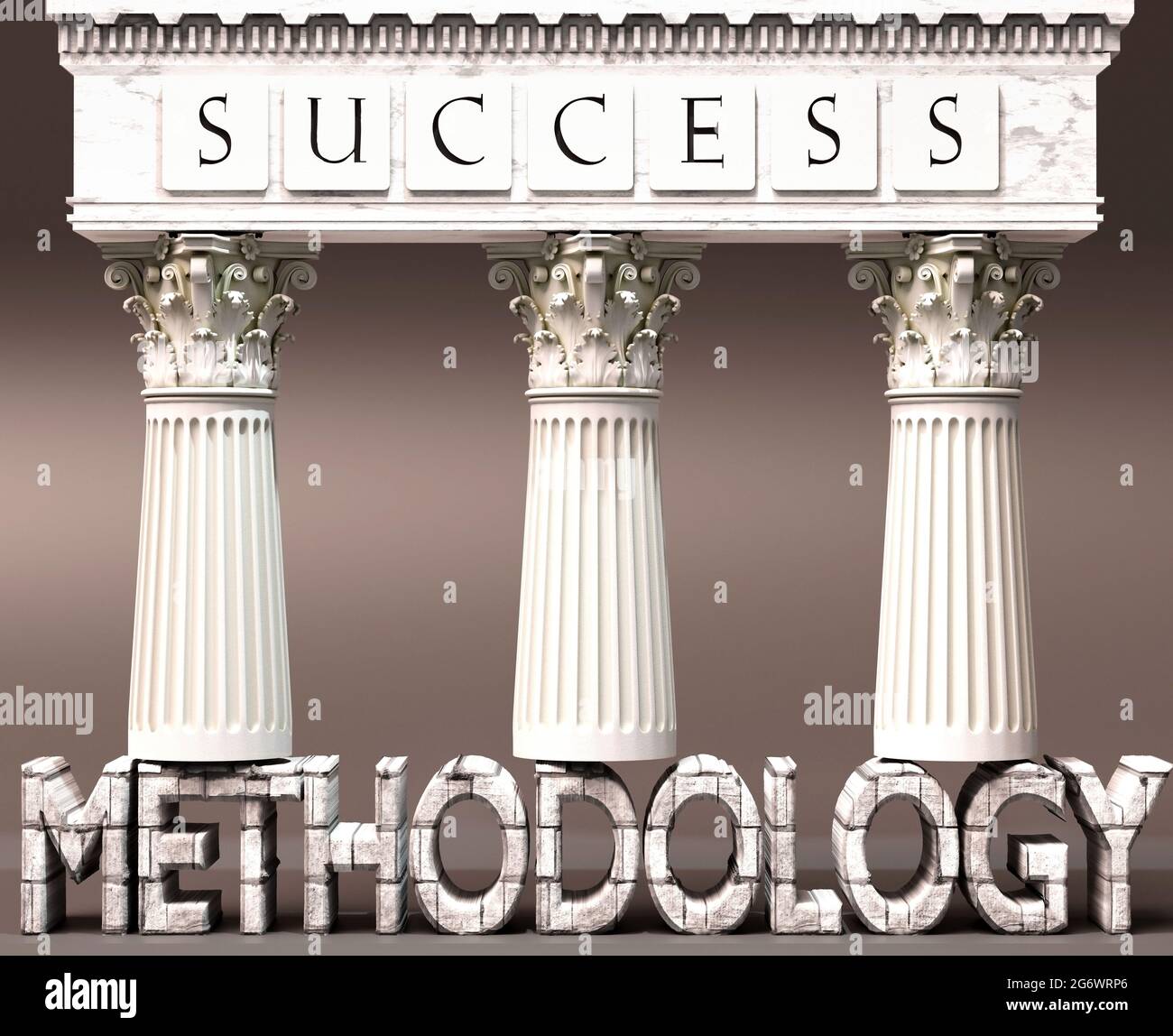 Methodology as a foundation of success - symbolized by pillars of ...