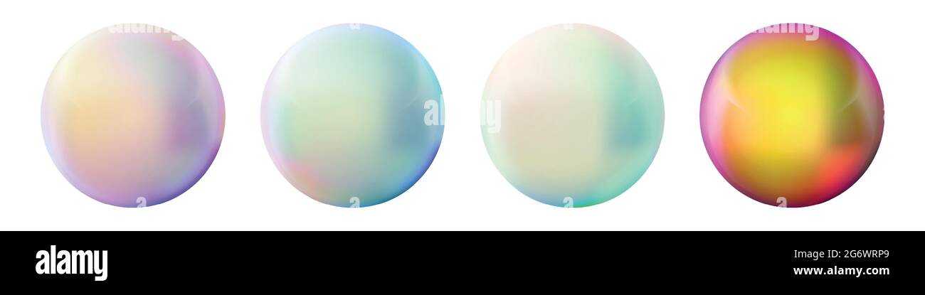 Set with glass colorful balls. Glossy realistic ball, 3D abstract ...