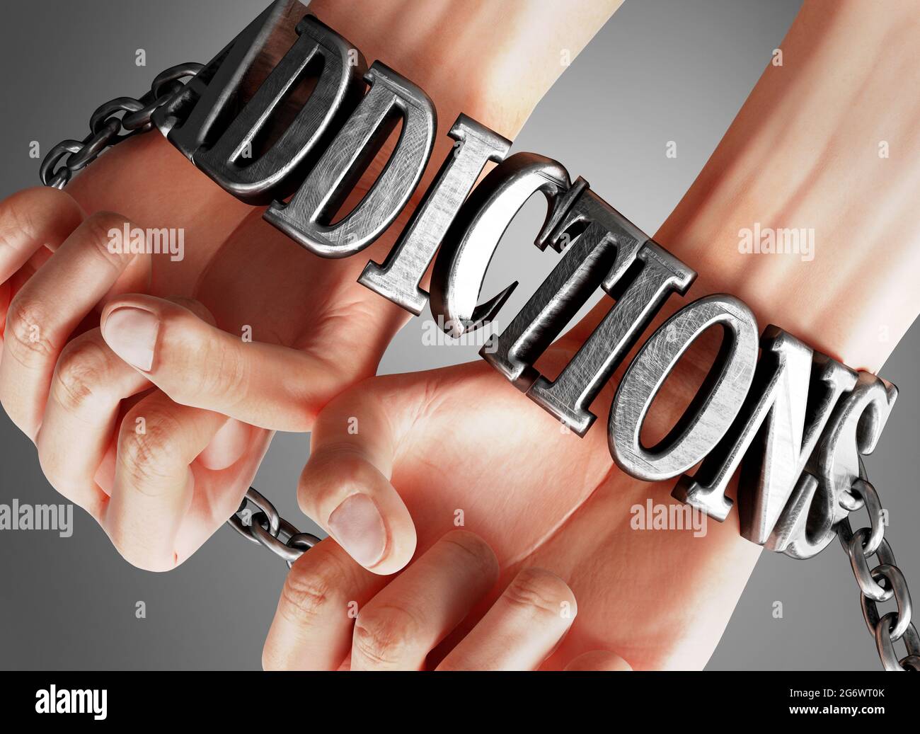 Addictions restricting life and freedom, bringing enslavement, pain and ...