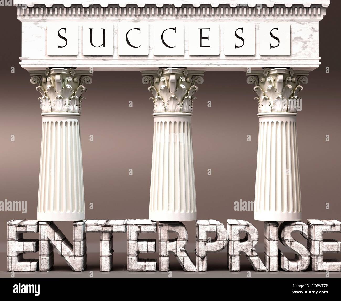 Enterprise as a foundation of success - symbolized by pillars of ...