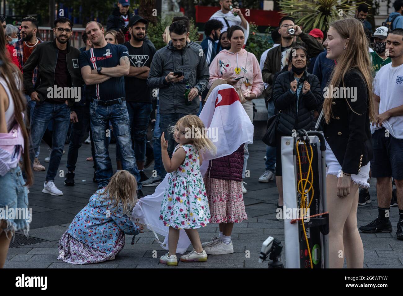 London Leicester Square Euros Celebrations Stock Photo - Alamy