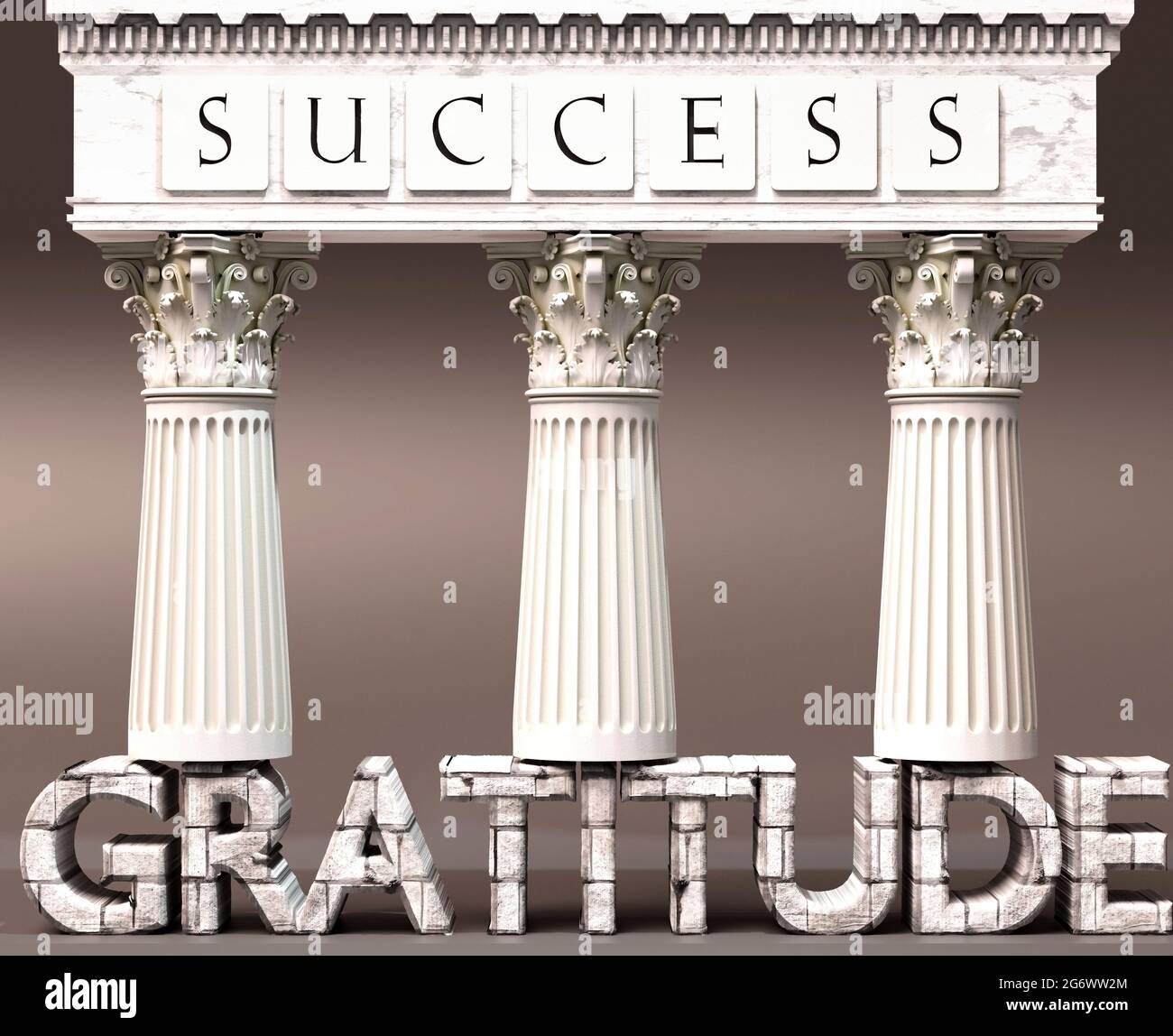 Gratitude as a foundation of success - symbolized by pillars of success ...