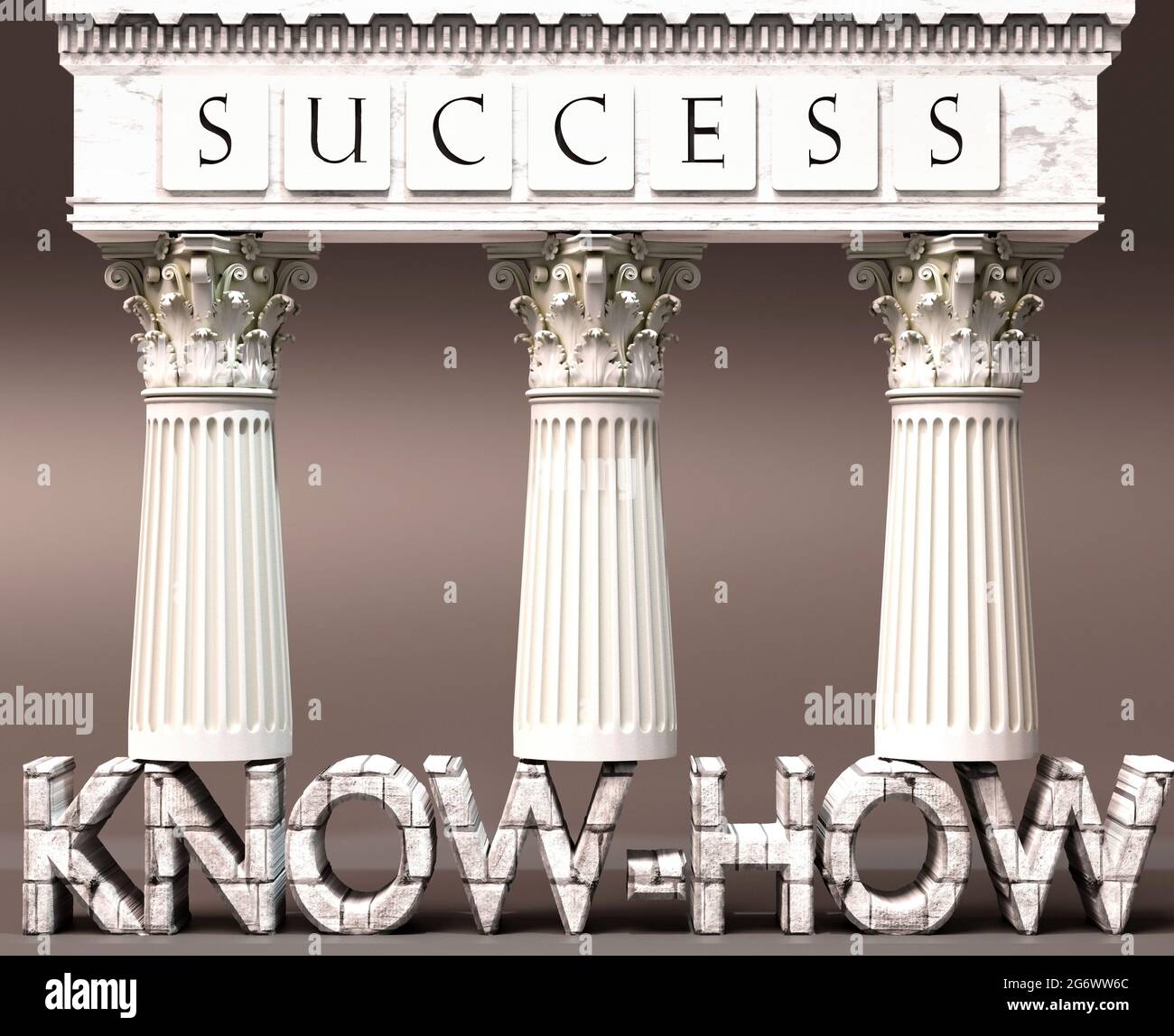 Know how as a foundation of success - symbolized by pillars of success ...