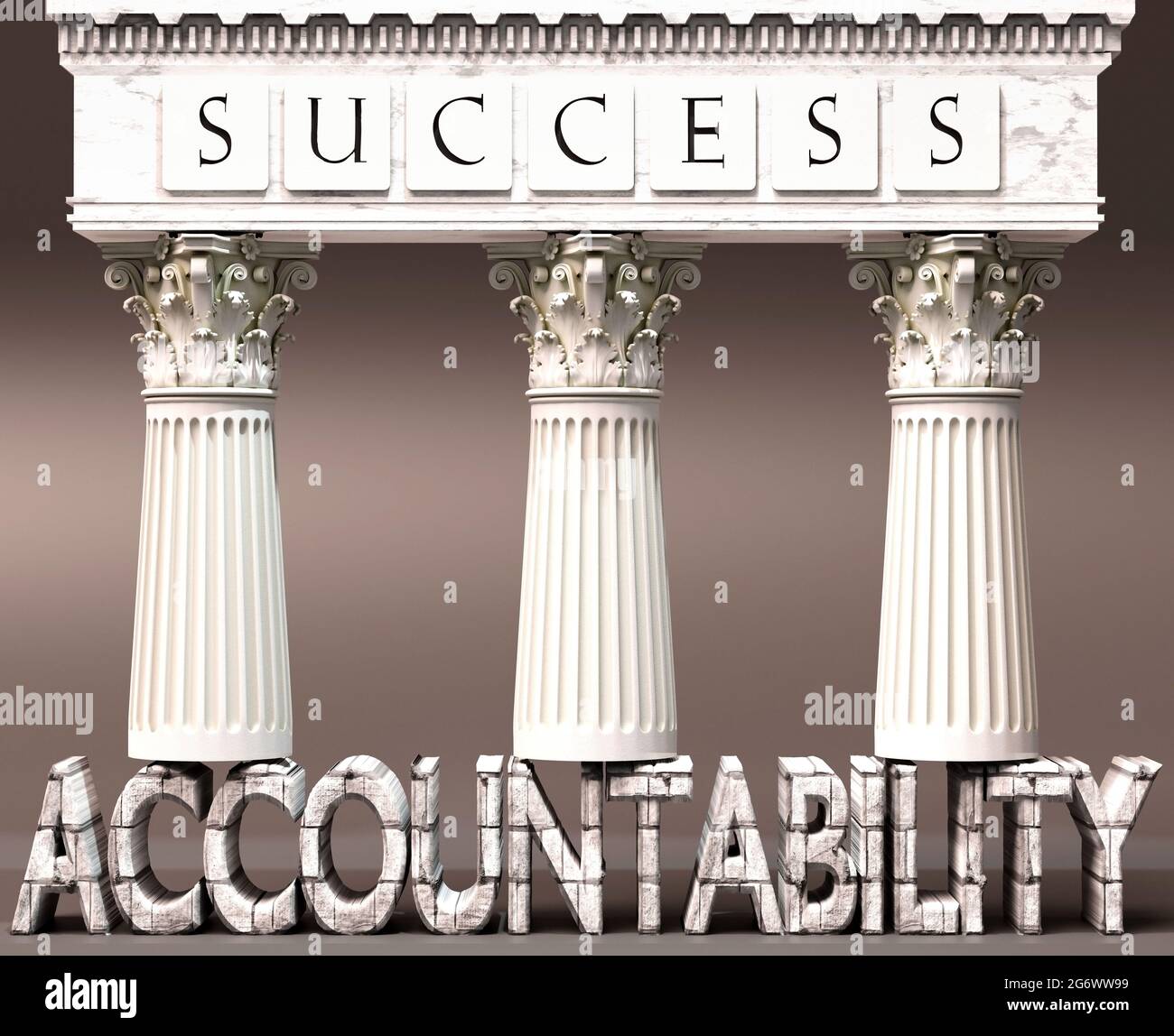 Accountability as a foundation of success - symbolized by pillars of ...
