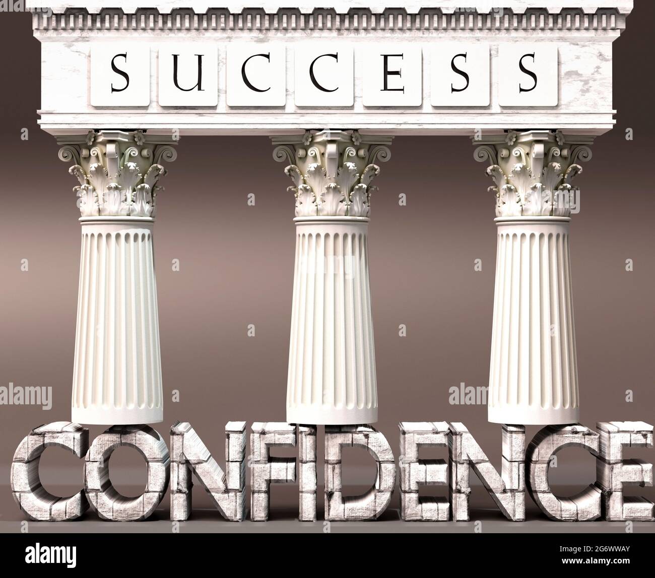 Confidence as a foundation of success - symbolized by pillars of ...