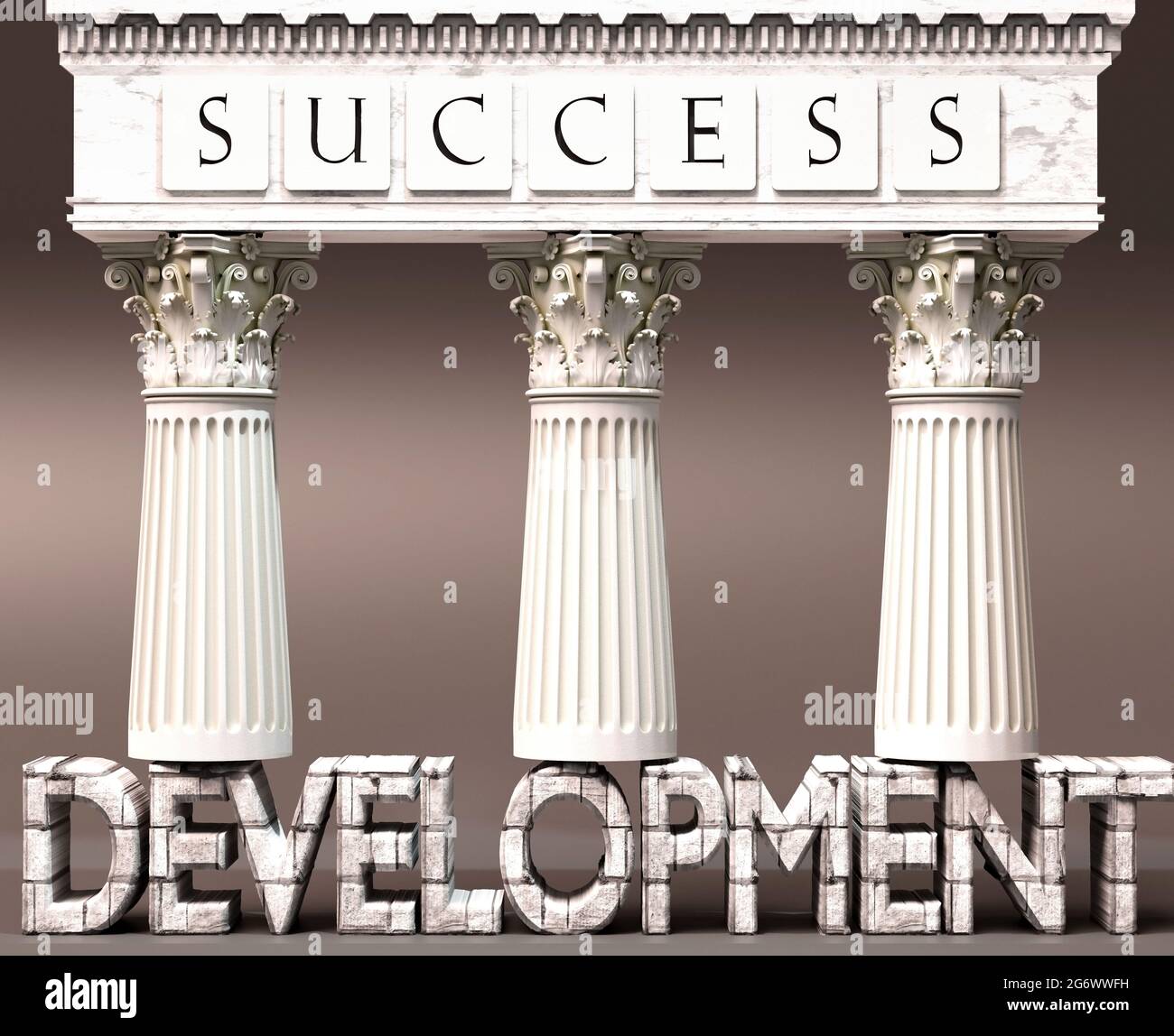 Development as a foundation of success - symbolized by pillars of ...