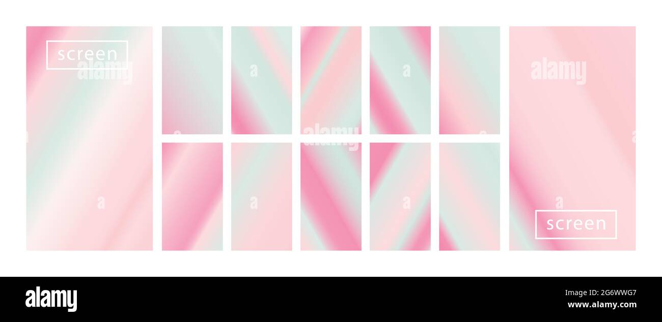 Mobile screen lock display collection of colorful backgrounds in trendy ...
