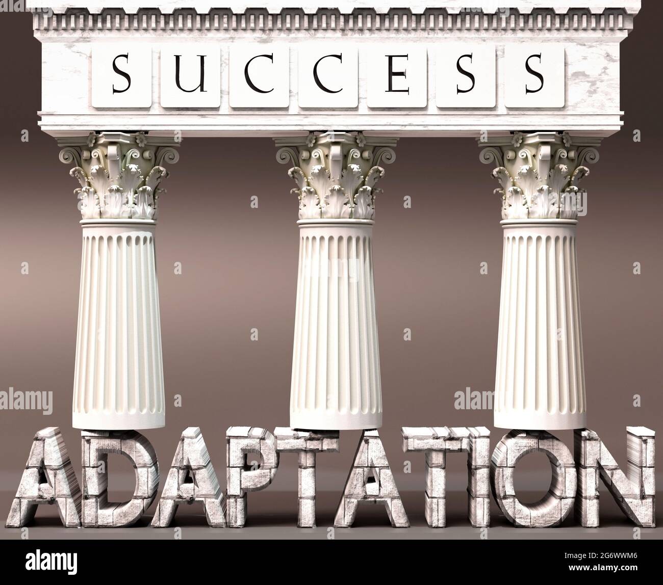 Adaptation as a foundation of success - symbolized by pillars of ...