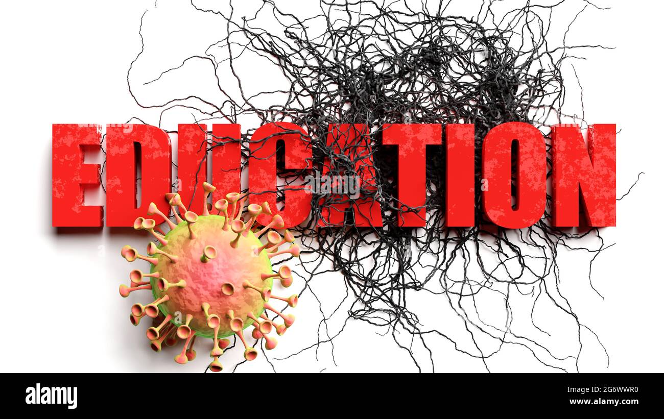 Degradation and education during covid pandemic, pictured as declining ...