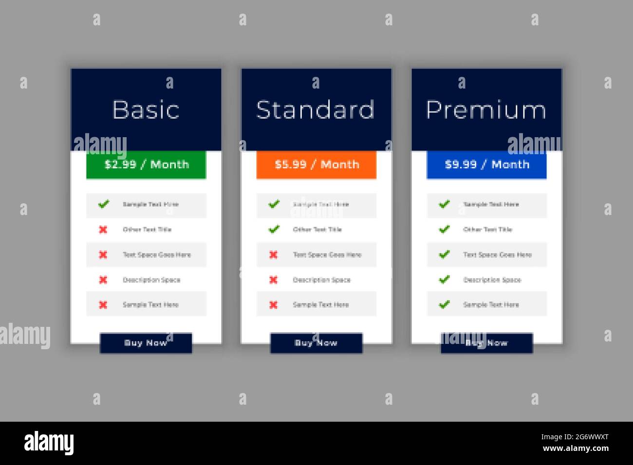 Pricing Plan Template High Resolution Stock Photography and Images - Alamy