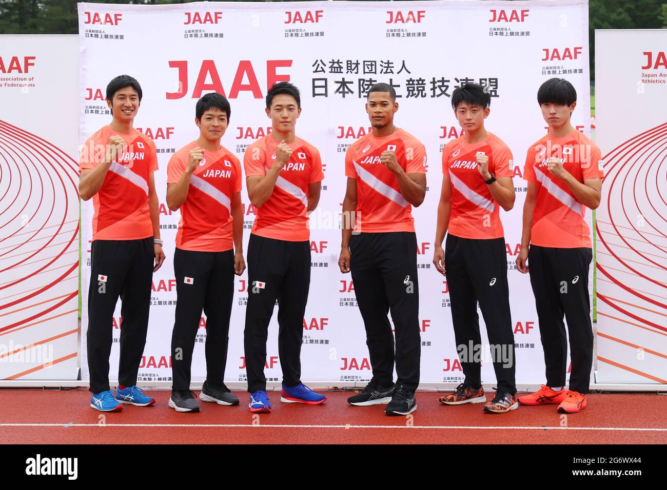Yamanashi, Japan. 9th July, 2021. (L to R) Kosuke Ikeda, Rikuya Ito, Kaito Kawabata, Julian ...