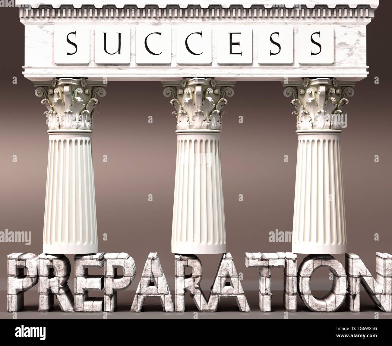 Preparation as a foundation of success - symbolized by pillars of ...