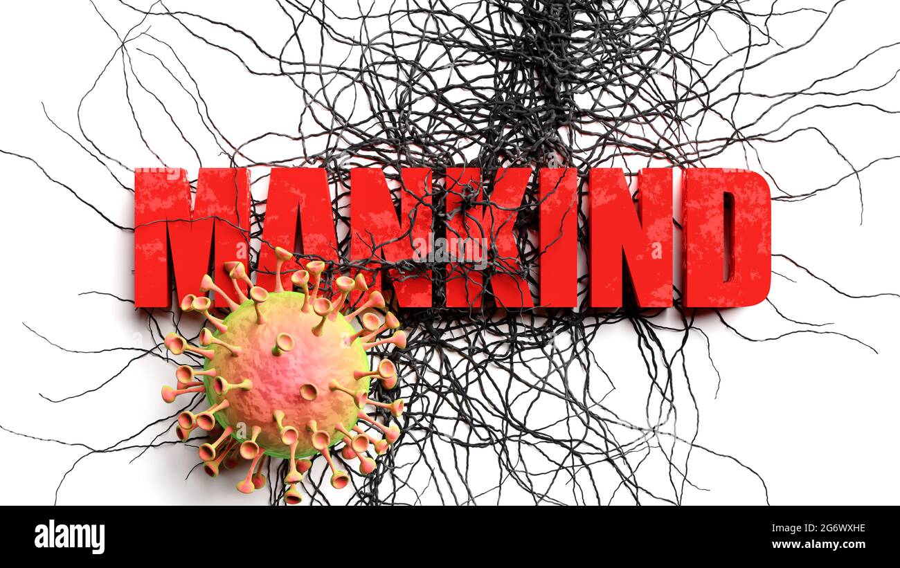 Degradation and mankind during covid pandemic, pictured as declining ...