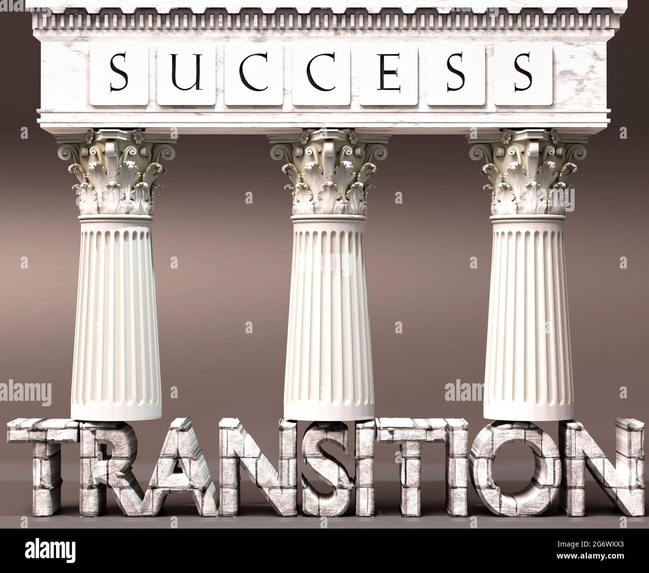Transition as a foundation of success - symbolized by pillars of ...