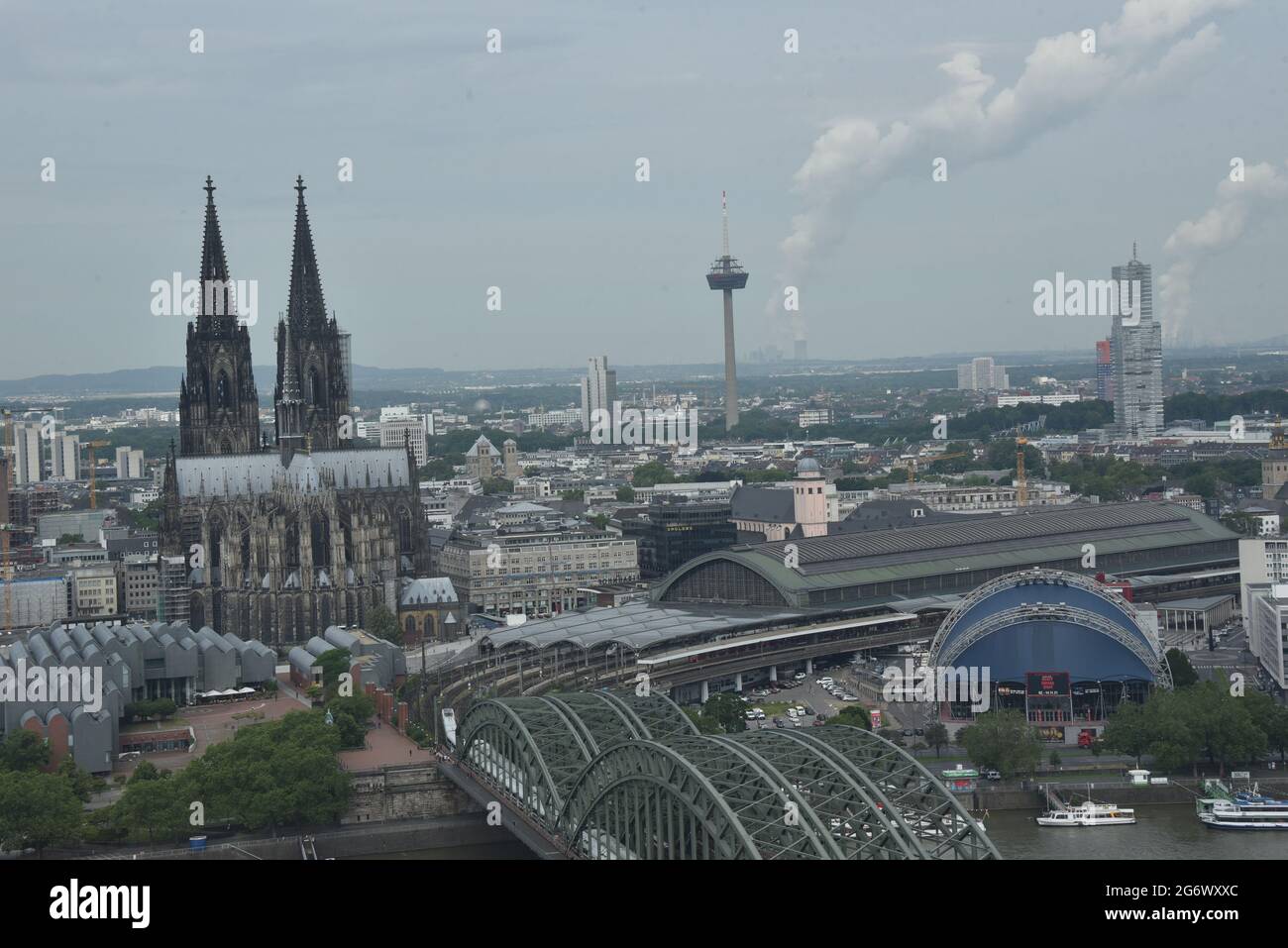 Cologne, Germany. 08th July, 2021. View of the city panorama of Cologne ...
