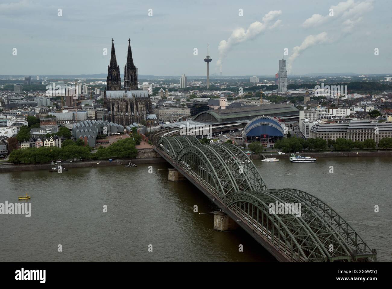 Cologne, Germany. 08th July, 2021. View of the city panorama of Cologne ...
