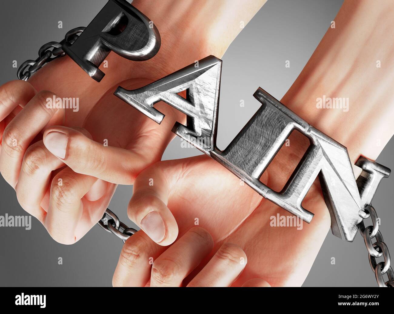 Pain restricting life and freedom, bringing enslavement, pain and ...