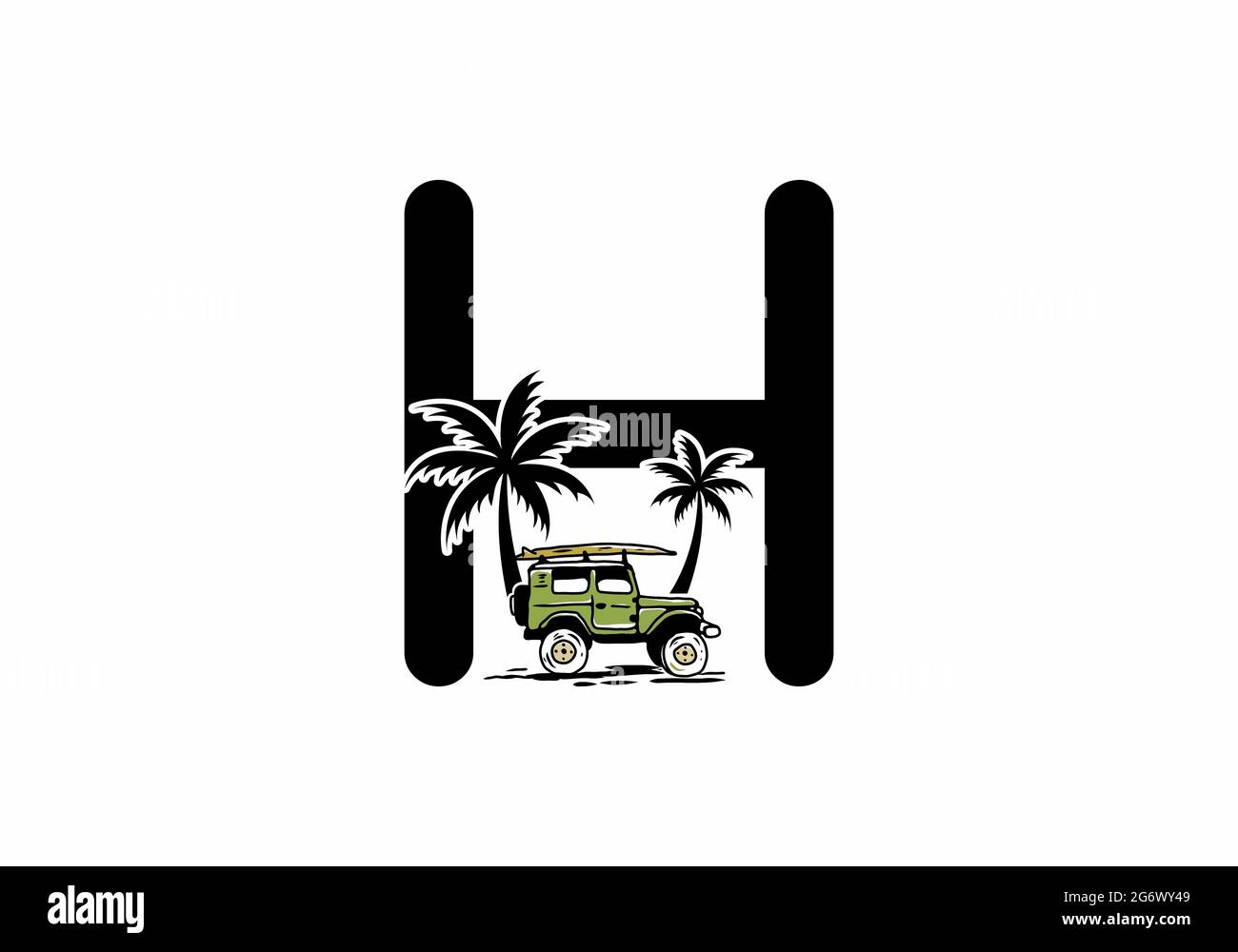 Off road car with H initial letter design Stock Vector Image & Art - Alamy