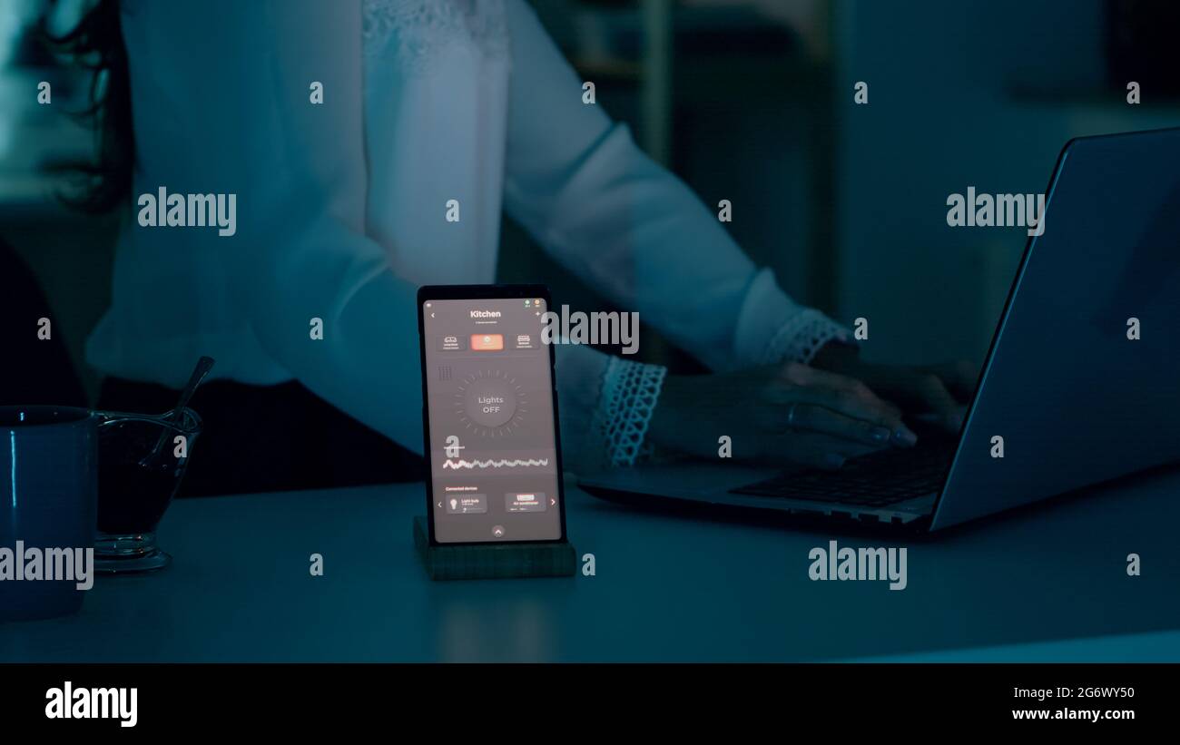 Smart speaker phone gadget responds hi-res stock photography and images ...