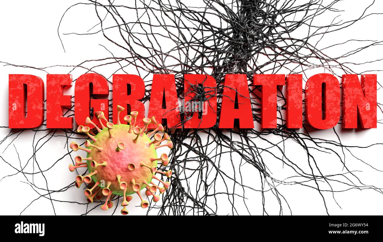 Health crisis and degradation during current pandemic, pictured as a ...