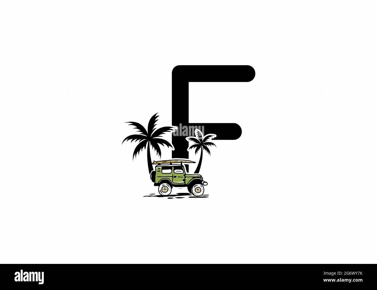 Off road car with F initial letter design Stock Vector Image & Art - Alamy