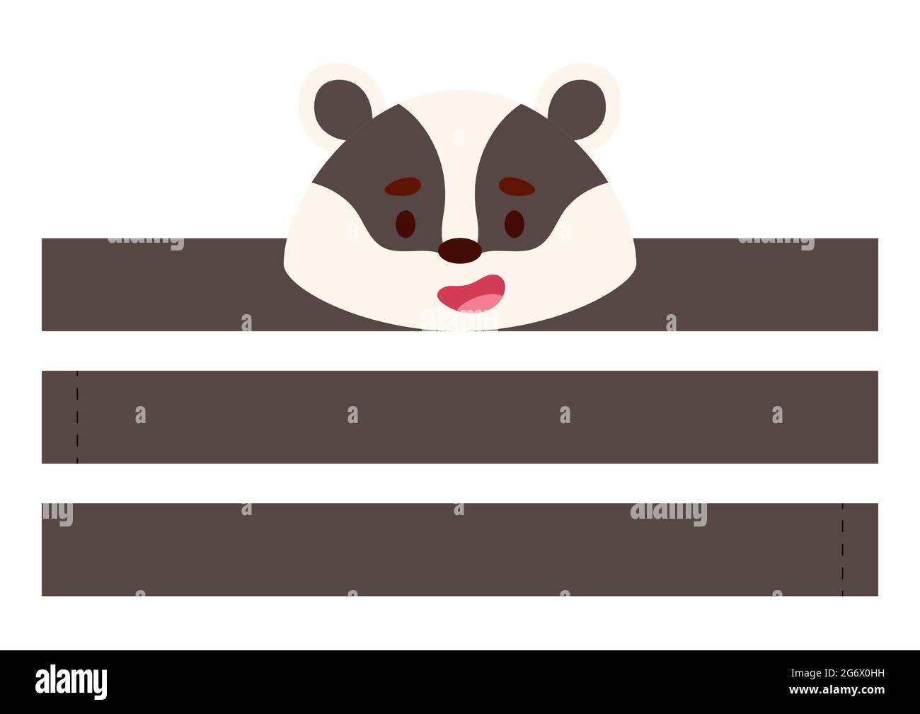 Printable badger paper crown. Diy cut party ribbon template for ...