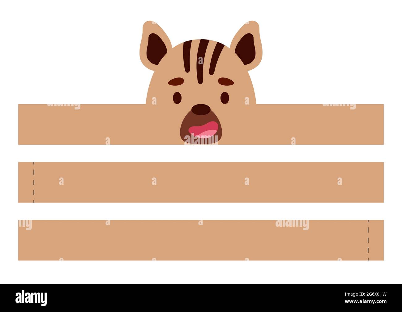 Printable hyena paper crown. Diy cut party ribbon template for birthday ...