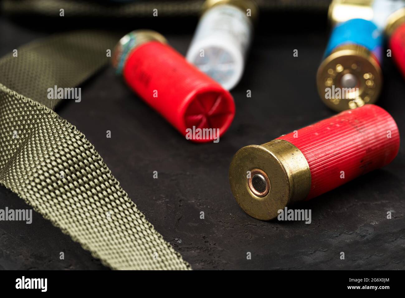 Close up of cartridges for hunting shotgun Stock Photo - Alamy