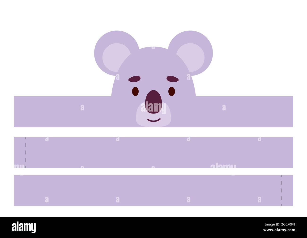 Printable koala paper crown. Diy cut party ribbon template for birthday ...