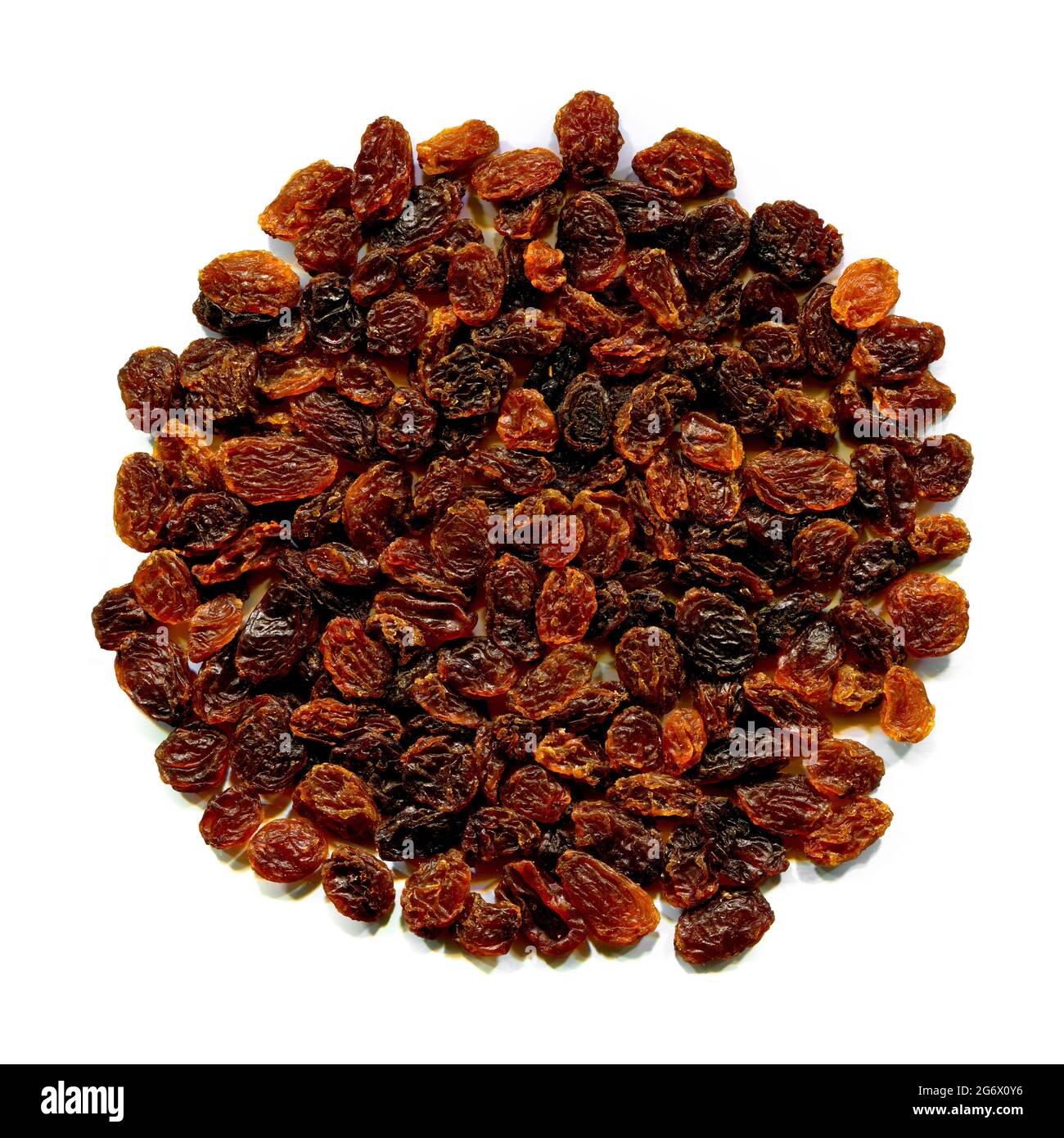 Organic and healthy raisin grains, isolated on white background Stock ...