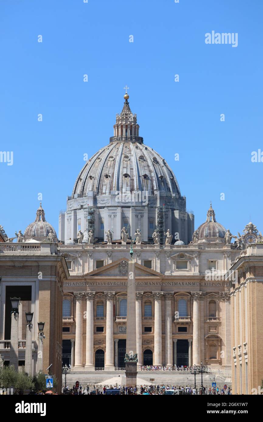 Vatican City, VA, Vatican - August 16, 2020: Huge Dome of Saint Peter ...