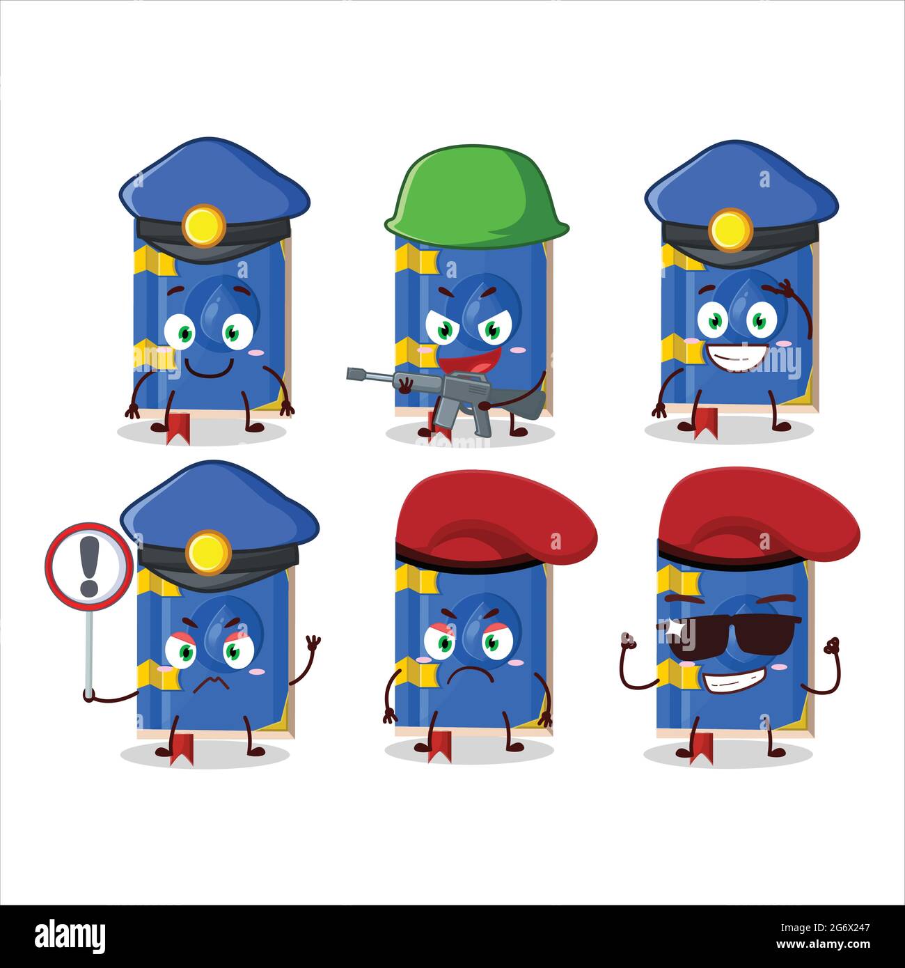 A dedicated Police officer of water book of magic mascot design style ...