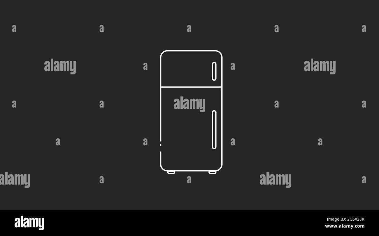 Fridge Icon. Vector isolated flat black and white illustration of a ...