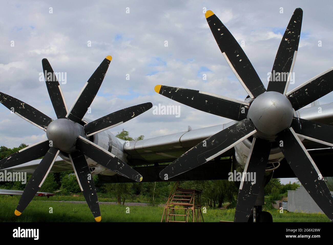 Propeller Blades Of Old Russian Military Landed Aircraft Stock Photo ...