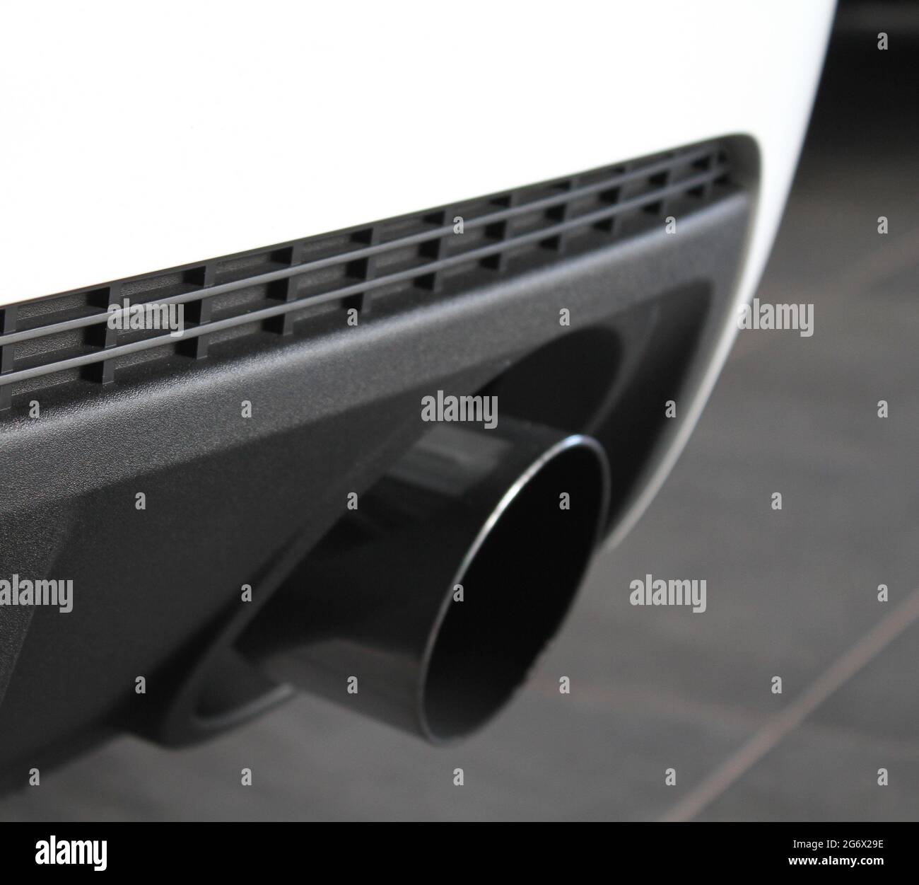 New Exhaust Tail Pipe Of Modern Car Detailed Stock Photo - Alamy