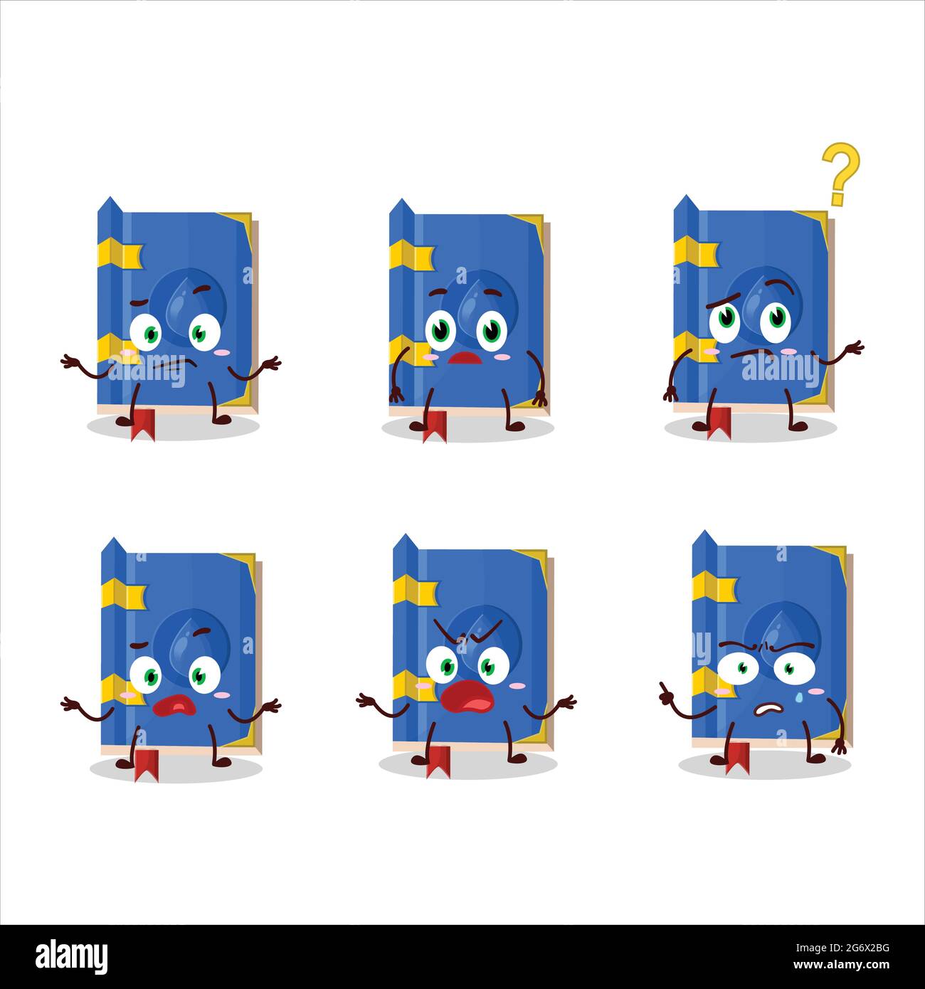 Cartoon character of water book of magic with what expression. Vector ...
