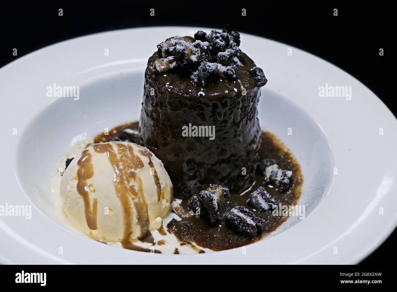 authentic sticky toffee pudding with vanilla ice cream and caramel ...