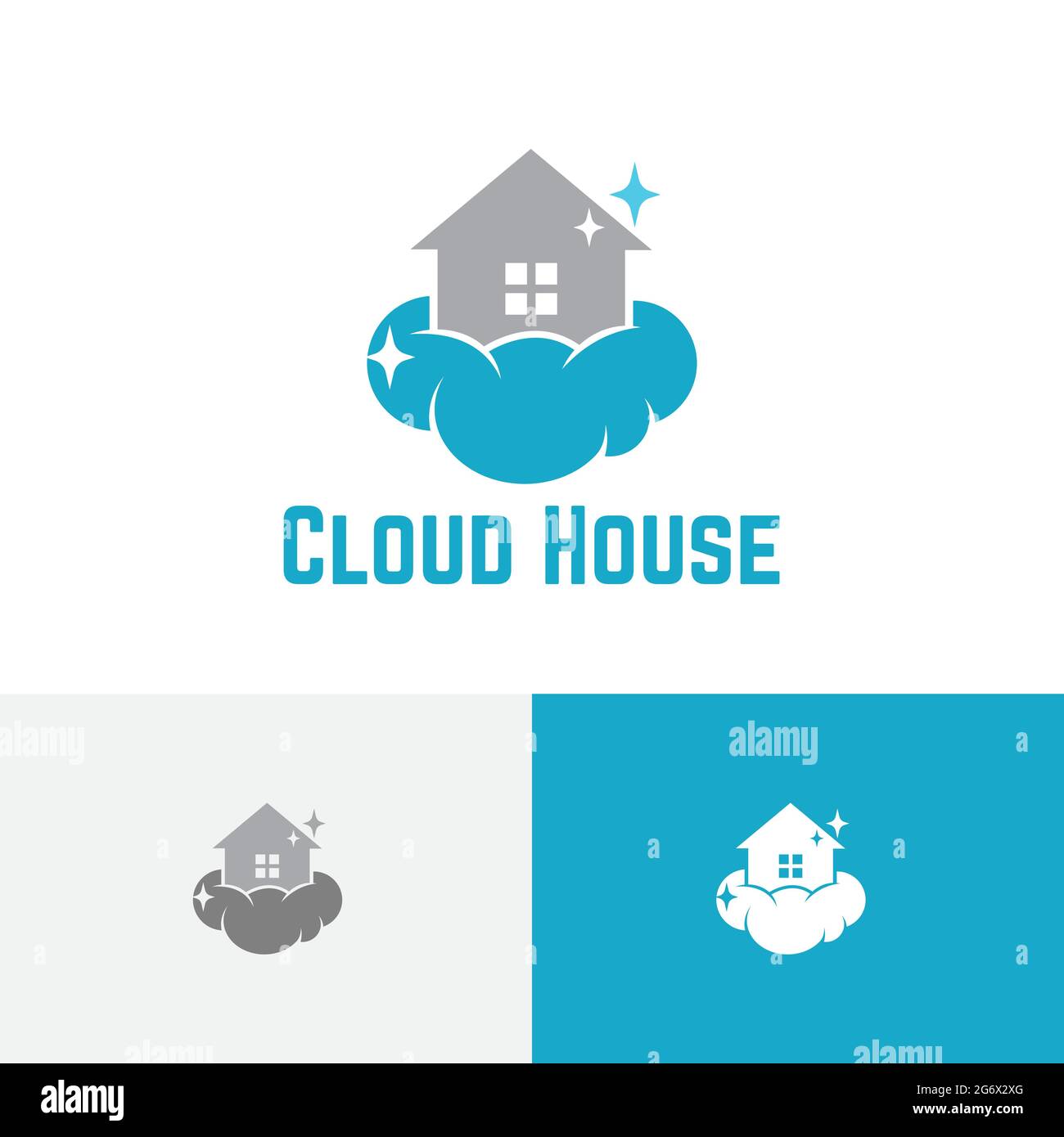 Flying Cloud House Cleaning Service Care Logo Stock Vector Image & Art ...