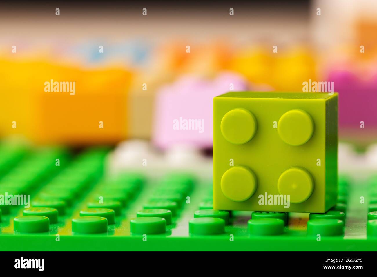 Details of children's plastic building kit close up Stock Photo - Alamy