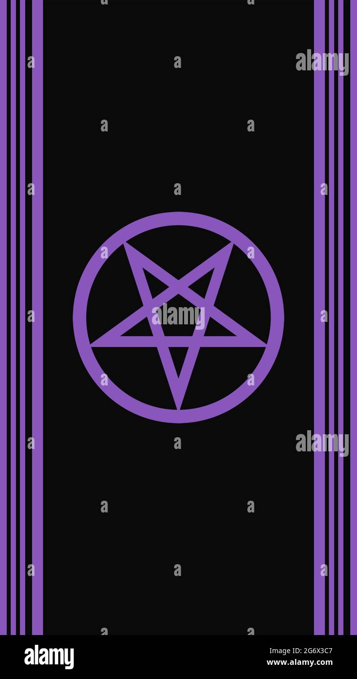 Satanic pentagram and purple lines. Black background Stock Photo - Alamy