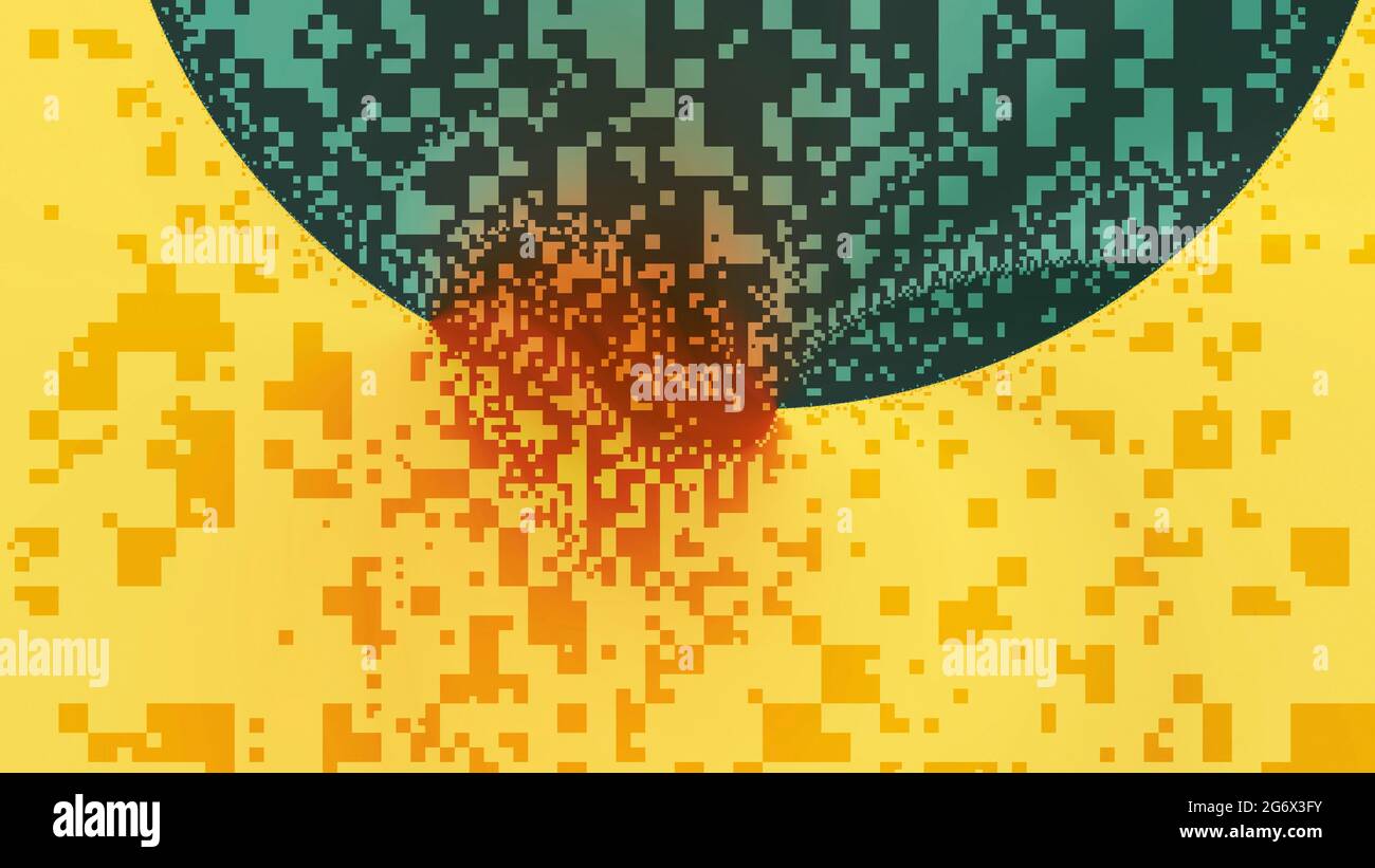 beautiful pixel abstract background. the concept of the contact of two ...