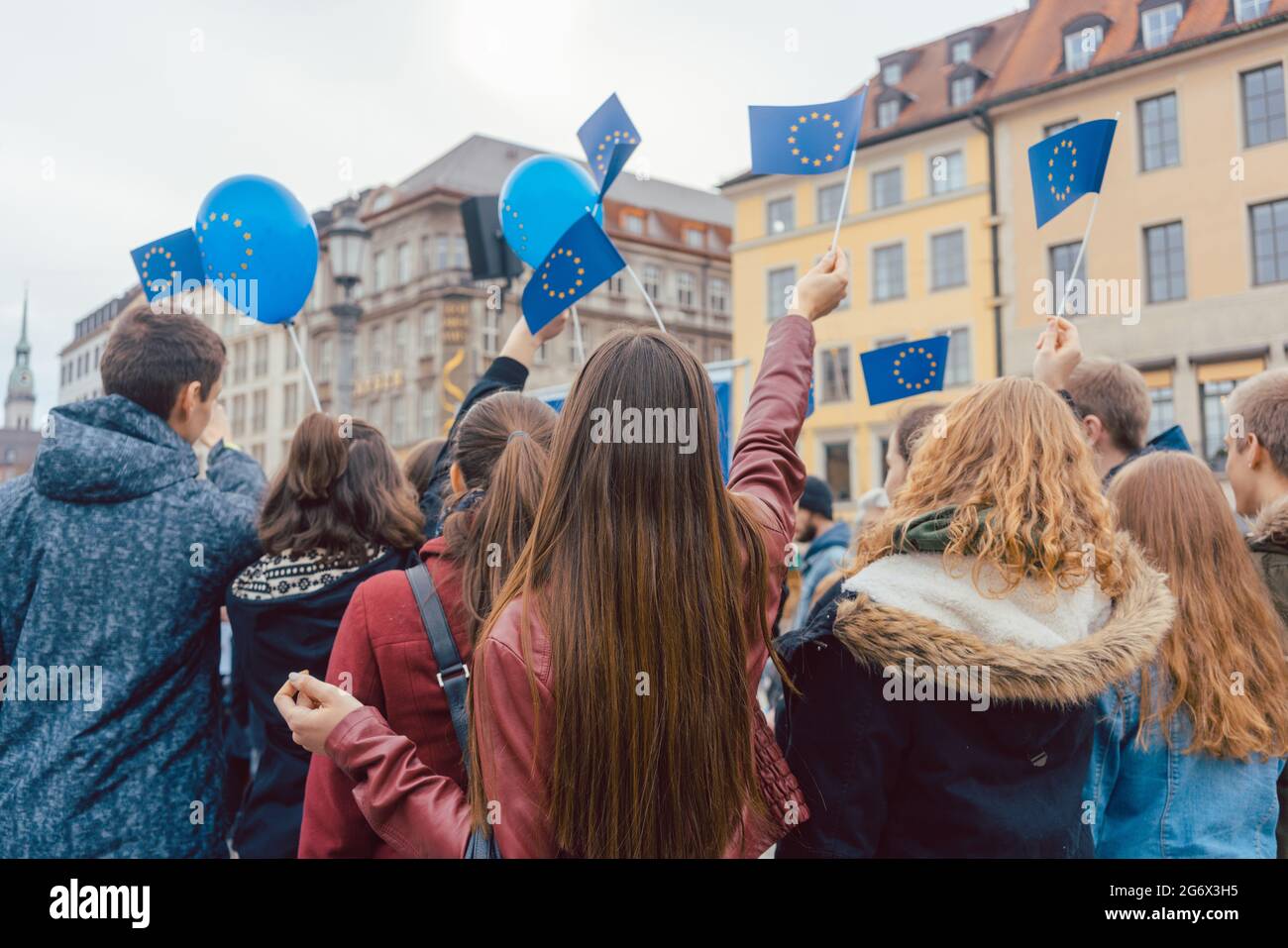 Woman eu flags hi-res stock photography and images - Alamy